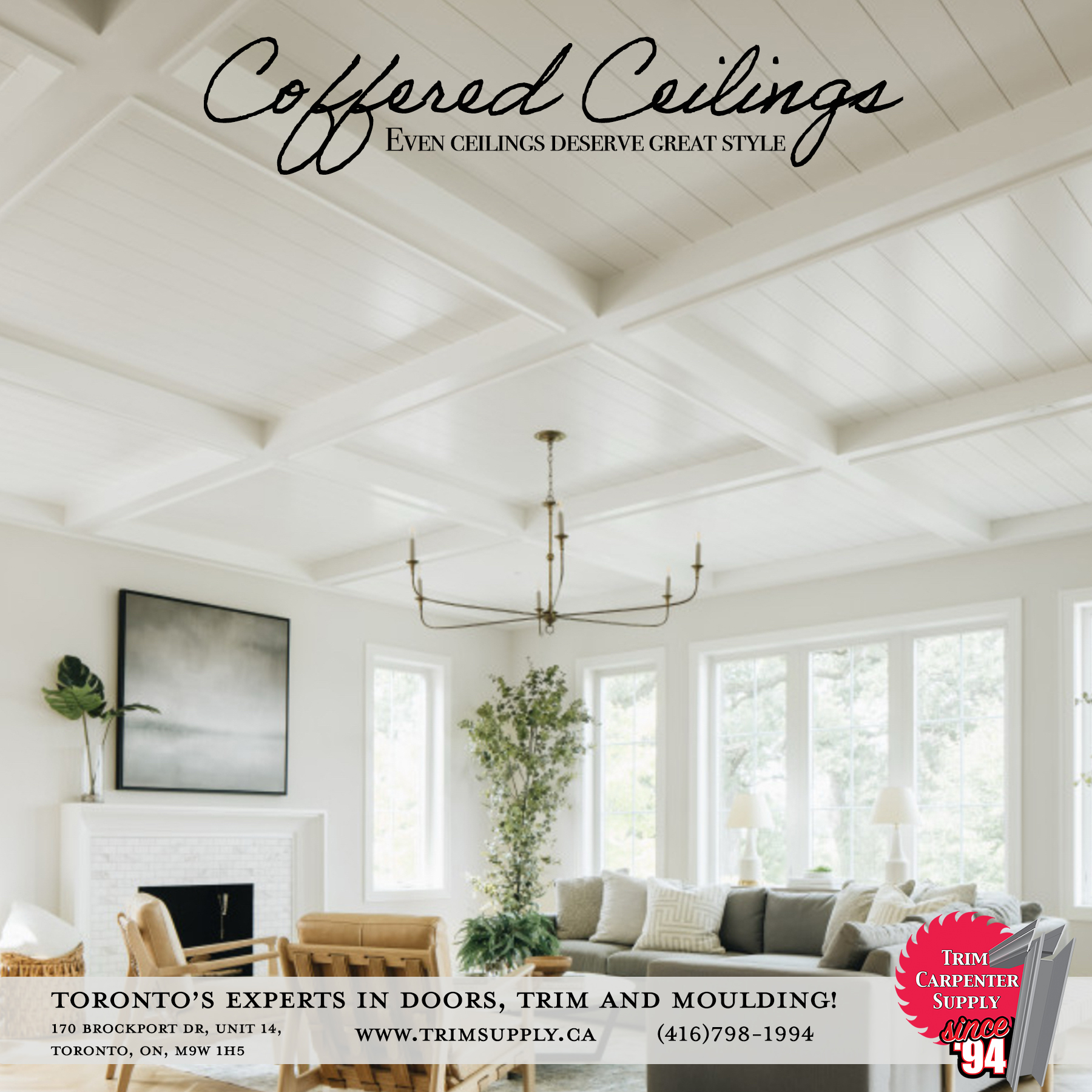 Add Architectural Interest with Coffered Ceiling Trim